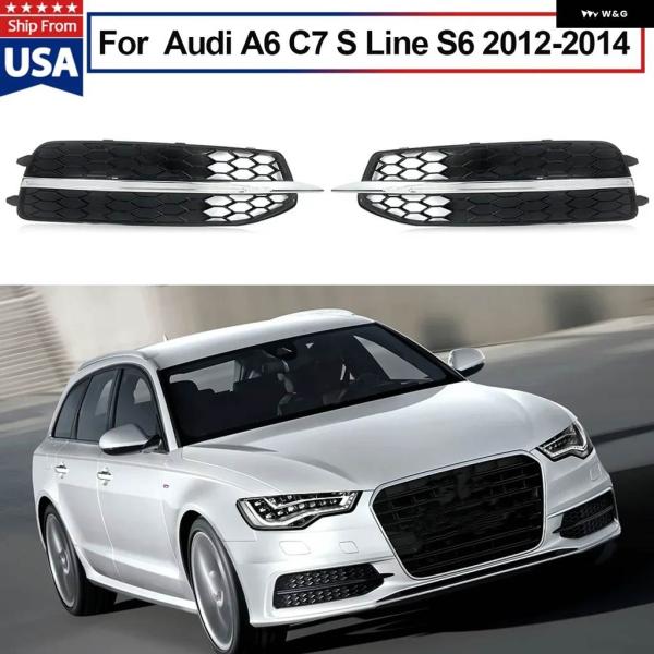 アウディ A6 C7 Sライン S6 ハニカム フォグランプ グリル メッシュカバー ベゼル トリム 2012-2014 カスタム パーツ アクセサリーExternal Testing Certification:CCCOrigin:Mai...