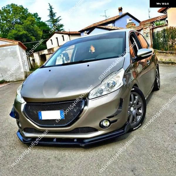 フロント バンパー スプリッター ディフューザー プジョー 208 GTI PURETECH THP BLUEHDI VTI HDI 2012-2015 スポイラー リップ ボディ エアロキット チューニングパーツ カスタム パーツ アクセ...