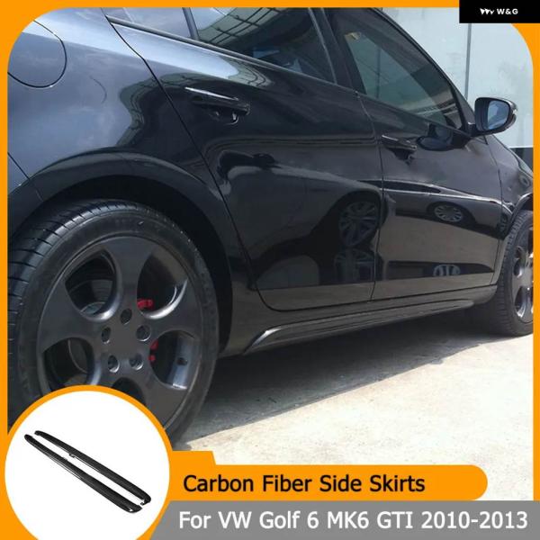 カーボン/PPサイドスカートエクステンションボディエプロンリップキット VW ゴルフ 6 MK6 GTI 2010 - 13ドア バンパー リップスポイラー カスタム パーツ アクセサリーHigh-concerned chemical:No...