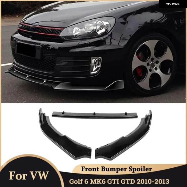 フロント バンパー スポイラー フェイスリフト ゴルフ 6 MK6 GTI GTD 2010 - 13 フロントリップ チンスプリッター ディフューザー プロテクター アクセサリー カスタム パーツ アクセサリーHigh-concerned...