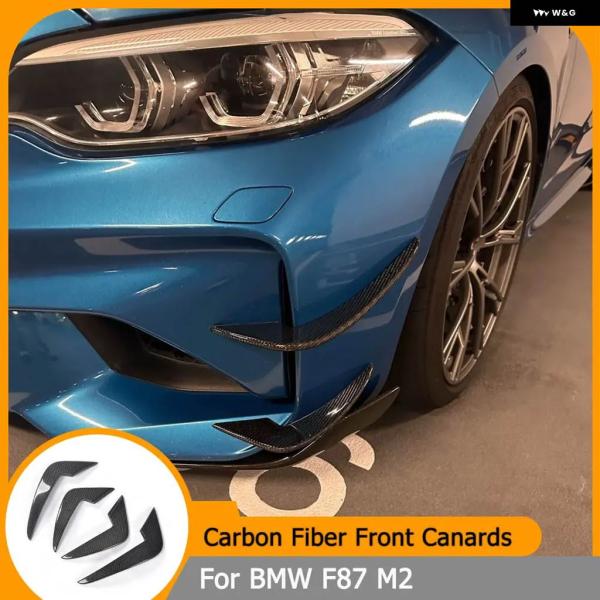 カーボン フロント バンパー カナード BMW F87 M2 クーペ 2ドア 2016 2017 フォグランプ エアベント トリム サイドフィン カナード カスタム パーツ アクセサリーHigh-concerned chemical:Non...