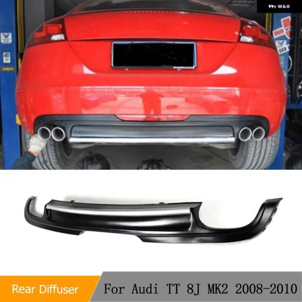 PU ブラック 車用 リア バンパー ディフューザー リップ スポイラー アウディ TT 8J MK2 2008-2010 非Sライン 非TTS バンパー 非USA バージョン ディフューザー カスタム パーツ アクセサリーHigh-con...