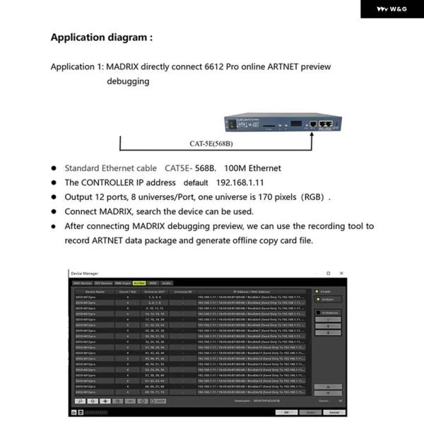 DMX512 WS2812B WS2815 LED ストリップ ARTNET-PIXEL SPI/DMX コントローラ ー コンソール 12X1024ピクセル オフライン スタンド アローンプレーヤー カスタム パーツ アクセサリーHigh...