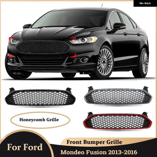 ハニカム ラジエーター バンパー グリル フォード モンデオフュージョン 2013-2016 フロント バンパー レーシング グリル フードチューニングカーアクセサリー カスタム パーツ アクセサリーHigh-concerned chemi...