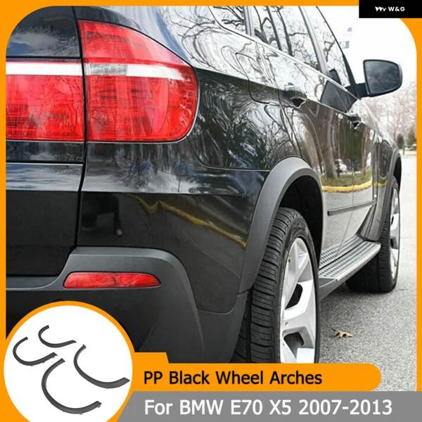 ホイール アーチ BMW E70 X5 SUV 4ドア 2007-2013 ホイール アーチ カーサイドフェンダーフレアカバー マッドガード トリム PP ブラック カスタム パーツ アクセサリーHigh-concerned chemica...