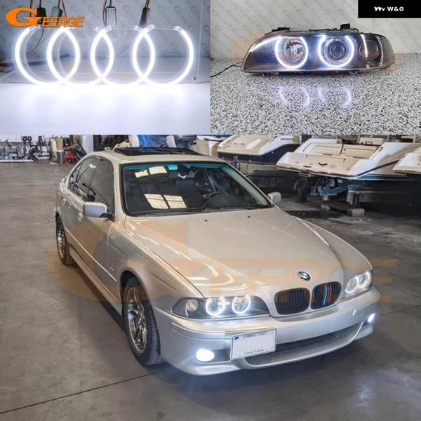 BMW E39 540I 530I 528I 525I 523I M5 フェイスリフト 2000/03/01 超高輝度 COB LED エンジェルアイ ハローリング デイライト カスタム パーツ アクセサリーHigh-concerned c...