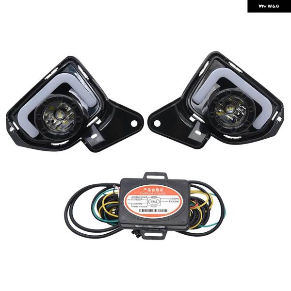 2個セット LED DRL デイタイム ランニングライト トヨタ ハイエース 2014-2018 フォグランプ アセンブリ デイライト ワイヤー スイッチ ウィンカーライト カスタム パーツ アクセサリーHigh-concerned che...