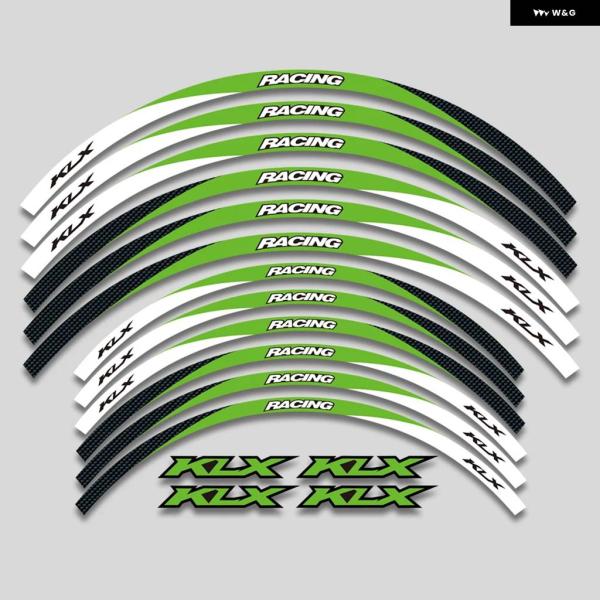 カワサキ KLX 400 400R 400SR 450R 300 300R 250S 250 250R 230 230S 230R R アクセサリー リム デカール ホイール ハブ 反射 ステッカー カスタム パーツ アクセサリーHigh-...