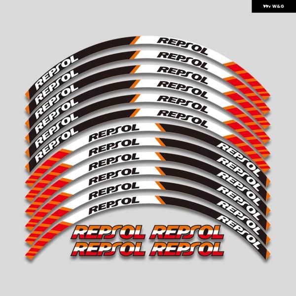 17インチホイールハブ ステッカー オートバイ アクセサリー 反射 デカール ストライプ ホンダ HRC レプソル RR 400RR 600RR 1000RR カスタム パーツ アクセサリーHigh-concerned chemical:N...