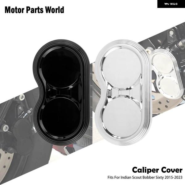 ブラック/クローム バイク アクセサリー キャリパー トリム カバー フロントブレーキ プロテクター INDIAN SCOBBER SIXTY 2015-2023 カスタム パーツ アクセサリーProtective parts:OtherH...
