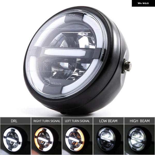 7インチ オートバイ LED ヘッドライト 汎用 7インチ ラウンド ヘッドライト ハーレー スポーツスター カフェレーサー ホンダ CB400 カスタム パーツ アクセサリーHigh-concerned chemical:NoneLume...