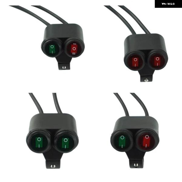 防水 22MM 7/8インチ バイク ハンドルバー スイッチ1 コントロール ボタン ヘッドライト ハザードブレーキ フォグランプ オン/オフ インジケーター 付き カスタム パーツ アクセサリーHigh-concerned chemica...