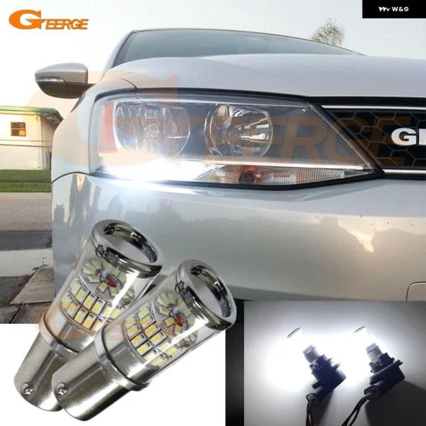 フォルクスワーゲン VW ジェッタ サジター A6 MK6 IV 162 163 ウルトラホワイト リフレクター 1156 BA15S LED 電球 デイDRLライト カスタム パーツ アクセサリーHigh-concerned chemic...