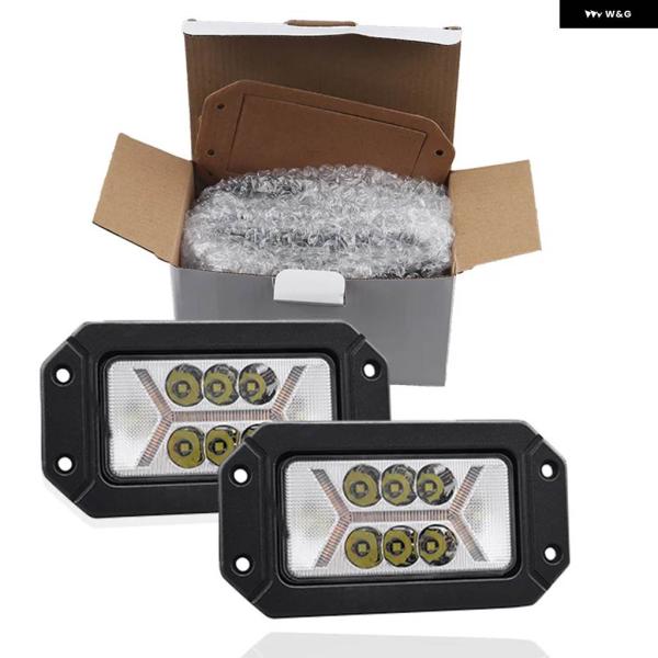 フラッシュ マウント LED ポッドは点灯白黄色 LED DRL フォグランプ 信号灯車ランニング4X4オフロード トラック ATVSUVオート カスタム パーツ アクセサリーHigh-concerned chemical:NoneDegr...