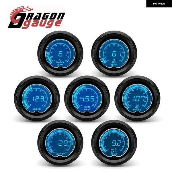 ドラゴンゲージ 52MM タコメーター 電圧ブースト 水温 オイル温度 オイルプレス ETG ゲージ LED デジタル表示 ゲージ 7色 カスタム パーツ アクセサリーOther Part Number:Car GaugePlacement...