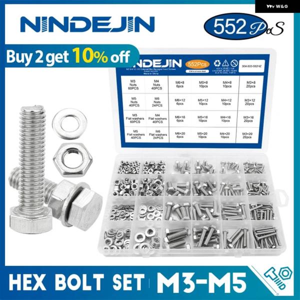 552枚 ナット付き アウター 六角ボルトセット M3 M4 M5 M6 ボルトとナットセット 六角形ヘッドネジキット 自転車 カスタム パーツ アクセサリーHigh-concerned chemical:NoneDimensions:M3...