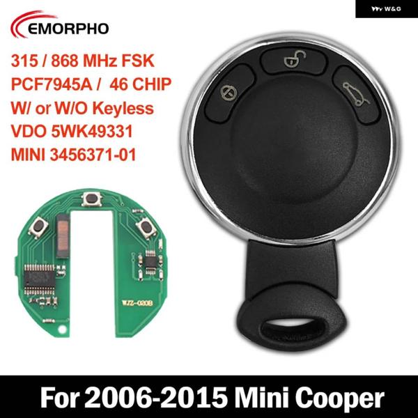 315/868/433.92MHZ ID46 チップ PCF7945A リモートキー 2006 - 13 BMW MINI COOPER カスタム パーツ アクセサリーHigh-concerned chemical:NoneR/C Func...