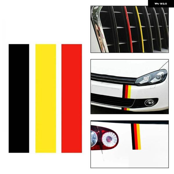 ドイツ国旗 ステッカー 黒+赤+黄 3ストライプ バンパーグリッド バックミラー反射デカール 耐候性 カスタム パーツ アクセサリーCategory:StickersType Of Sticker:Car BodyPackaging:Not...