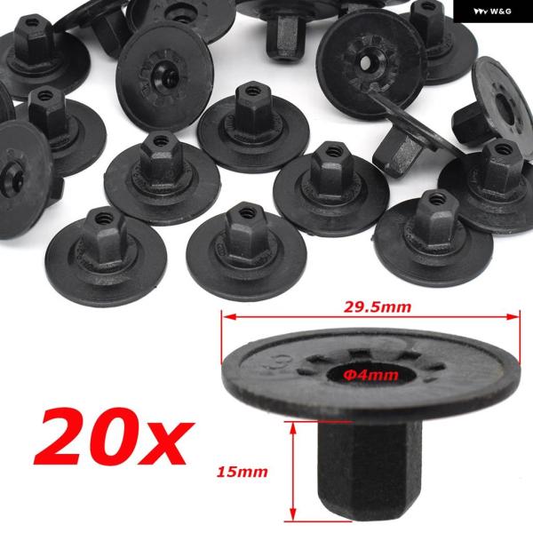 20個 車体アンダートレイガードカバー ネジ シートナット キャップ アウディ VW ネジホルダー 断熱クッション ファスナー リベット リテーナー カスタム パーツ アクセサリーItem Weight:0.06gItem Height:1...