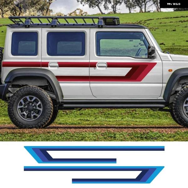 ジムニー 2ドアと4ドア用 ドアサイド ステッカー ドアボディストライプ デカール キット 防水 フィルム 車用 カスタム パーツ アクセサリーHigh-concerned chemical:NoneCategory:PVCType Of ...