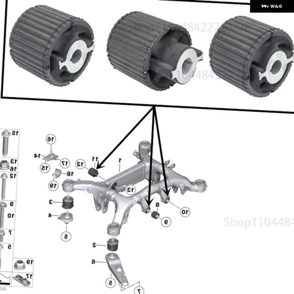BMW F06 F07 F10 F11 F12 F13 F01 F02 33316792872 33316792873リアディファレンシャル マウント ブッシングキット ご紹介 カスタム パーツ アクセサリーHigh-concerned c...