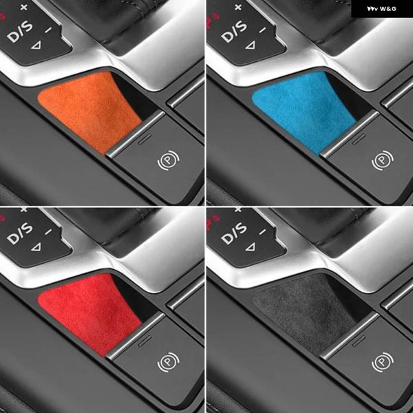 アウディ SPORT A5 F5 2016+ A4 S4 S5 B9 2016+用 アルカンターラ ハンドブレーキ ボタン トリム ステッカー 車内チューニング カスタム パーツ アクセサリーHigh-concerned chemical:...