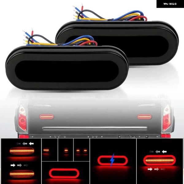 ELIPSE 3IN1 LED テールライト 68LED シーケンシャルDRL ウィンカーライト ブレーキストップライト 車 トラック トレーラー 大型 トラック バス RV 12V 24V用 カスタム パーツ アクセサリーHigh-con...