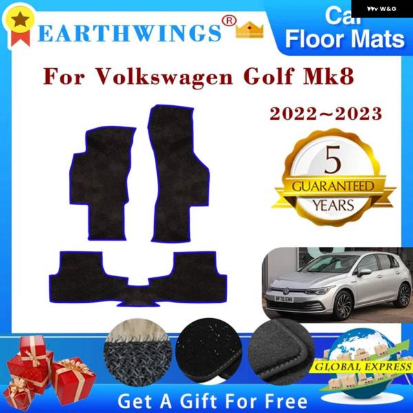 フォルクスワーゲン ゴルフ MK8 VW GTE GTD GTI R R-LINE 2022 2023フロアマット カーペット フット パッド ケープ ラグカバー フット パッド 車 カスタム パーツ アクセサリーHigh-concerne...