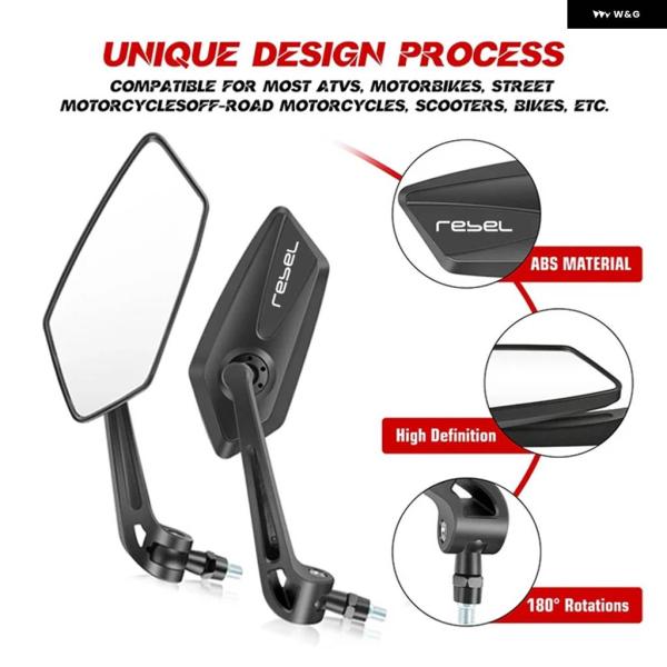 ホンダ REBEL1100 DCT 2023 CMX1100 M T スクエア バイク ミラー カスタム パーツ アクセサリーHigh-concerned chemical:NoneItem Width:8cmItem Weight:0.8...