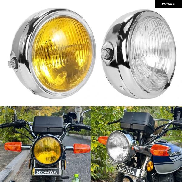 CG125 バイク レトロ ヘッドランプ GN125 レトロ ヘッドランプ アイアンケース ハイロービーム ヘッドランプ ラウンドランプ カスタム パーツ アクセサリーHigh-concerned chemical:NoneItem Typ...