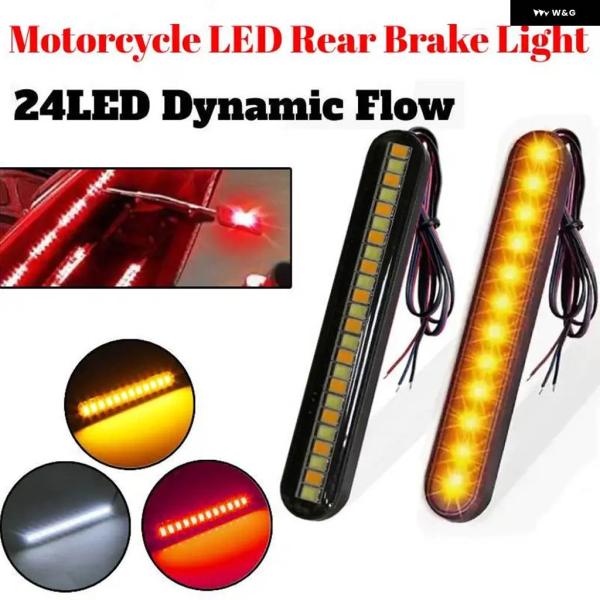 オートバイ ウィンカー ミニ LED ライトストリップ リアブレーキ ストップランプ テール インジケーター 12V ホンダ CBR500R CBR650R CRF250L カスタム パーツ アクセサリーBattery Included:N...