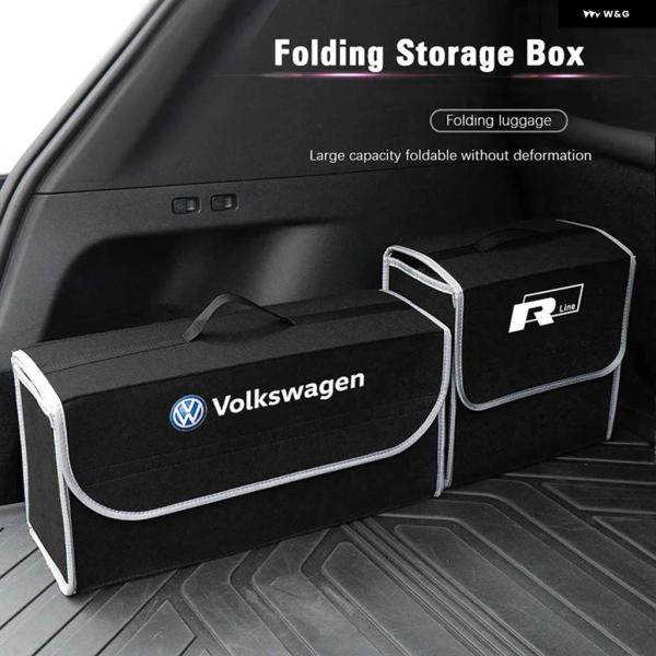 オーガナイザー ボックス 折りたたみ式 収納 バッグ ツール ボックス トランク VW GTI POLO GOLF PASSAT TIGUAN ARTEON TOUAREG TAIGO CADDY JETTA CC用 カスタム パーツ アク...