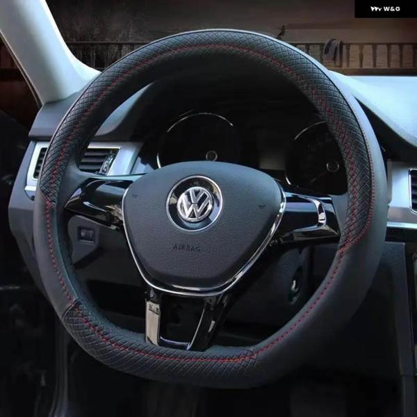 フォルクスワーゲン TENG LANGYI MAITENG TIGUAN L GOLF 7 WEILING POLO SANTANA 四季対応 カーレザー ステアリングホイール カバー カスタム パーツ アクセサリーHigh-concern...