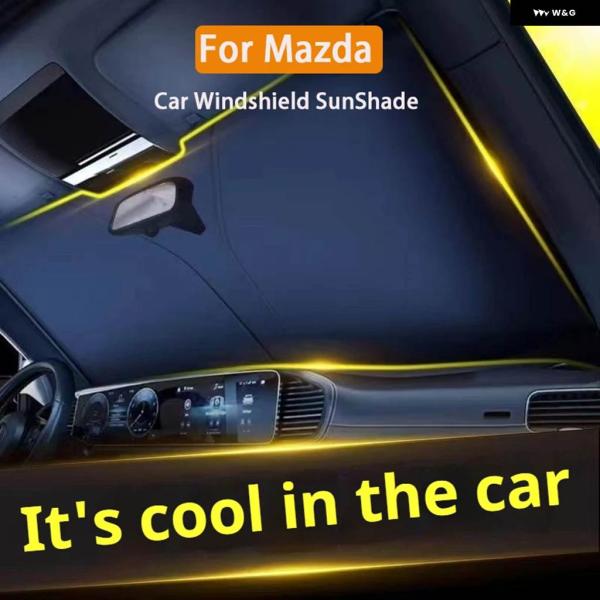 マツダ 2 3 6 デミオ アテンザ アクセラ CX-5 CX-3 CX7 CX-9 3 4 CX30 車用 フロントガラス サンシェード サンバイザー UVカットパーツ カスタム パーツ アクセサリーProduct application...