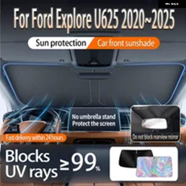 折りたたみ式 リフレクター サンシェード フォード エクスプローラー U625 2020~2025 2022 MK6 車用 フロントガラス サンバイザー 断熱 S カスタム パーツ アクセサリーProduct application sce...