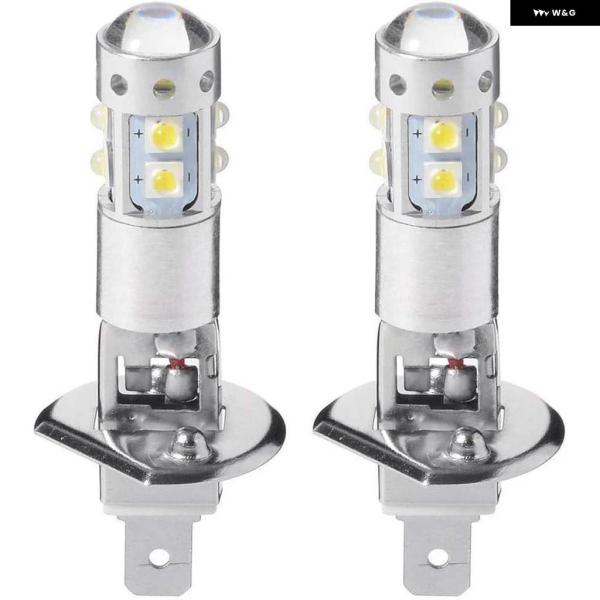 2個 H1 車用 LED 電球 6000K 12V ホワイト スーパーLED 高出力 50W 車用 デコーディング フォグランプ ドライビング DRL ランプ カスタム パーツ アクセサリーHigh-concerned chemical:N...
