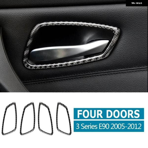 BMW E90 E92 3シリーズ 320I 325I 2005-2012用 車内ドアプルハンドル パネル トリム フレーム パフォーマンス ステッカー カスタム パーツ アクセサリーHigh-concerned chemical:None...