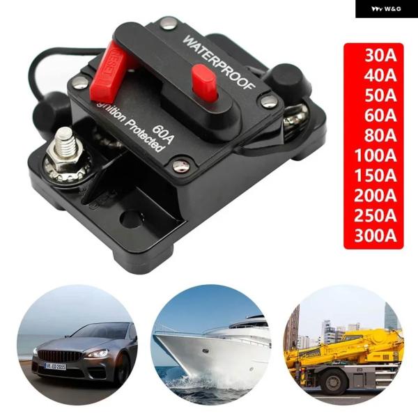 30A 40A 50A 60A 70A 80A 100A 120A 150A 200A 250A 300A アンペア回路ブレーカーヒューズリセット 12-48V DC 車 ボート 防水 カスタム パーツ アクセサリーHigh-concern...