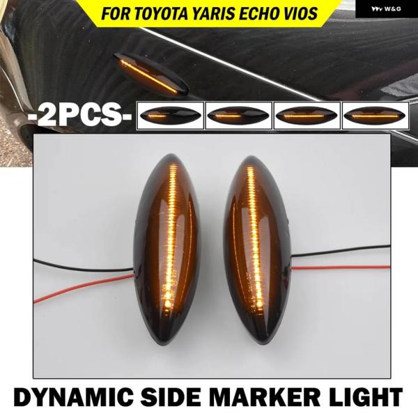 トヨタ ヤリス エコー ヴィオス リムジン NLP10 SCP10 SCP12 2000-2005 ダイナミック ウィンカー ライト LED 車用 サイドマーカーフェンダーシーケンシャルランプ カスタム パーツ アクセサリーHigh-con...
