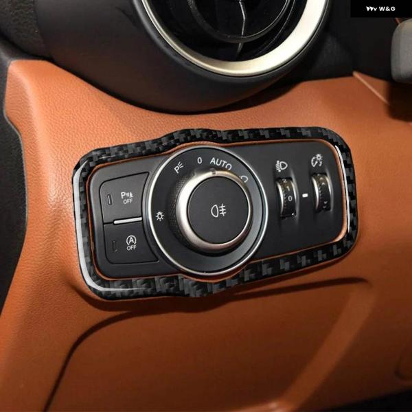 アルファロメオ ジュリア ステルヴィオ 17-19 車用 飾 ヘッドライト スイッチ パネル カーボン カー ステッカー カスタム パーツ アクセサリーHigh-concerned chemical:NoneCategory:3DType ...