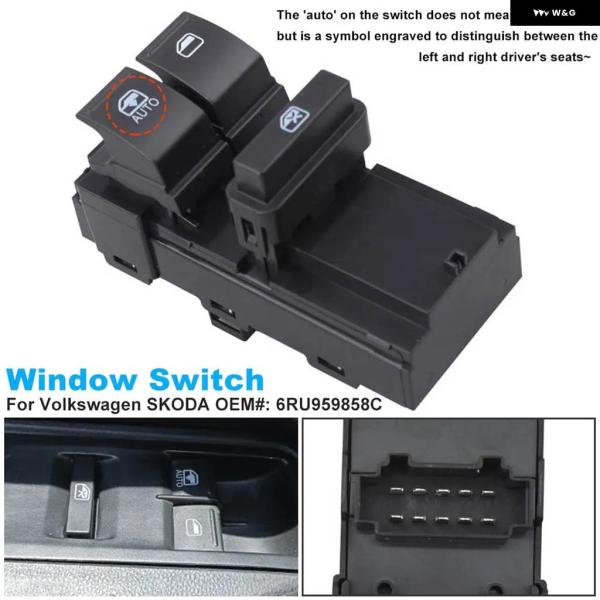 フォルクスワーゲン VW ポロ ヴェント用 パワーマスターウィンドウスイッチリフター ボタン ウィンドウスイッチ 6RU959858B 6RU959858C カスタム パーツ アクセサリーHigh-concerned chemical:No...