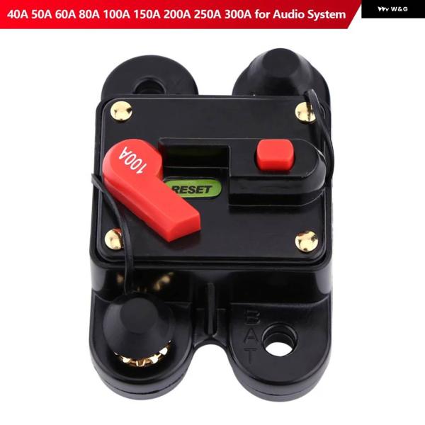 12V-48V DC カーヒューズ回路ブレーカーリセットボートリセット可能ヒューズ 40A 50A 60A 80A 100A 150A 200A 250A 300A オーディオ システム 用 カスタム パーツ アクセサリーHigh-conc...