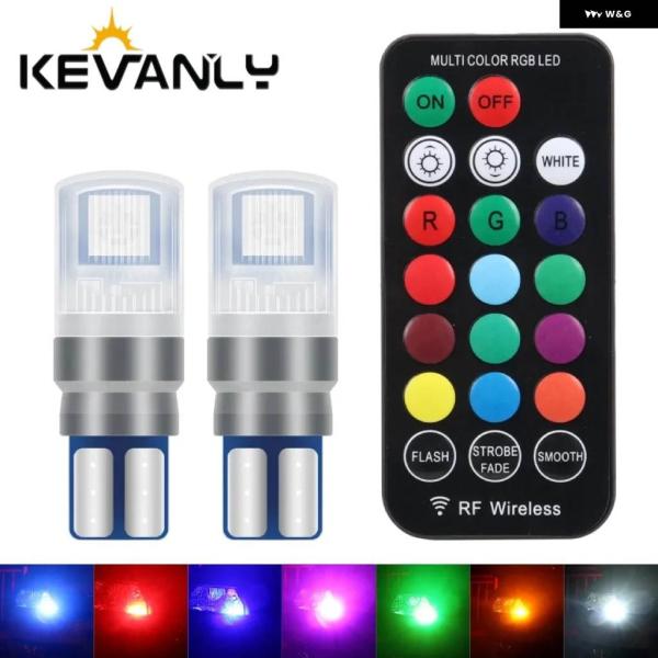 リモコン RGB T10 W5W LED 2個 194 168 W5W LED 電球 車用ドーム読書灯 ウェッジランプ クリアランスライト カスタム パーツ アクセサリーHigh-concerned chemical:NoneVehicle...