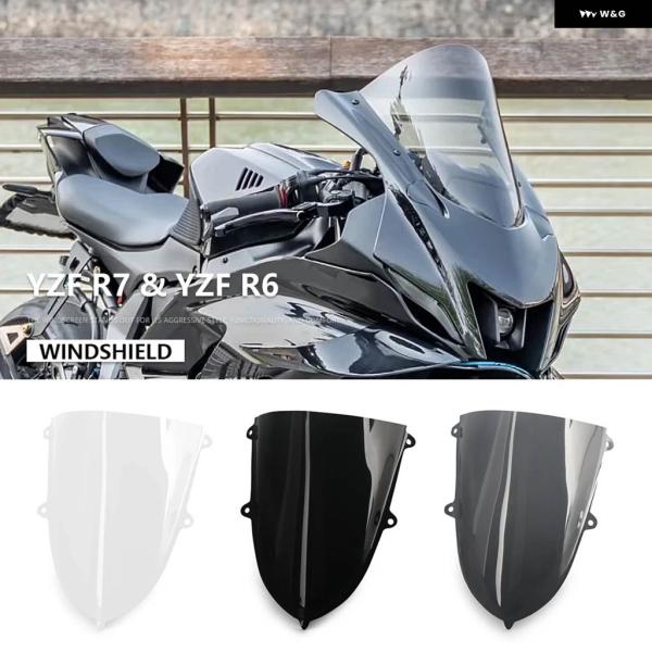 フロントウインドシールドバイザーウインド ディフレクター ウインドスクリーン スポイラー スクリーン ヤマハ R6 YZF-R6 2017-2024R7 YZF-R7 2021-2025 カスタム パーツ アクセサリーHigh-concer...