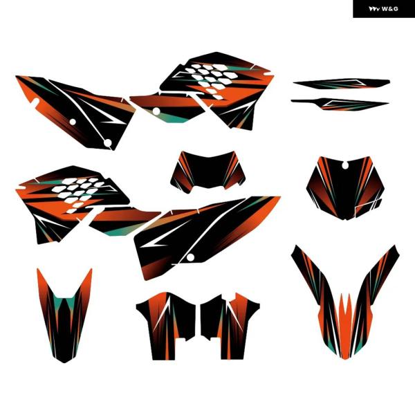 ダート バイクキット ステッカー デカール オートバイ デカール KTM EXC 2008-2011年モデル対応 防水 耐紫外線 カスタム パーツ アクセサリーHigh-concerned chemical:NoneMaterial:PVC...