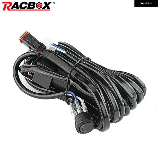 DTプラグ配線 ハーネス 12V 40AリレーヒューズON/OFF 防水 スイッチキット 500W 400W 300W 200W 100W 6-52インチLED ワーク ライトバー カスタム パーツ アクセサリーHigh-concerned...