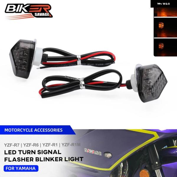 R6 R1 2025 オートバイ スモーク LED ウィンカー ヤマハ YZF R7 R6 R1 R1M 2017-2024 オートバイ フラッシャー ブリンカー ライト カスタム パーツ アクセサリーBattery Included:No...