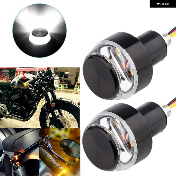 12V ウインカー オートバイ LED ハンドルバー エンド ブリンカー 22MM ハンドルバー シグナルライト 点滅式 ハンドルバー ライト カスタム パーツ アクセサリーBattery Included:NoHigh-concerned...