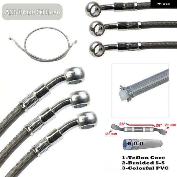 AN3 オートバイ 10MM ブレーキホース バンジョーライン ブレーキ ケーブル 油圧 クラッチバンジョー カワサキ ヤマハ ATV オイル パイプ ライン カスタム パーツ アクセサリーYear:universal for 10mm b...