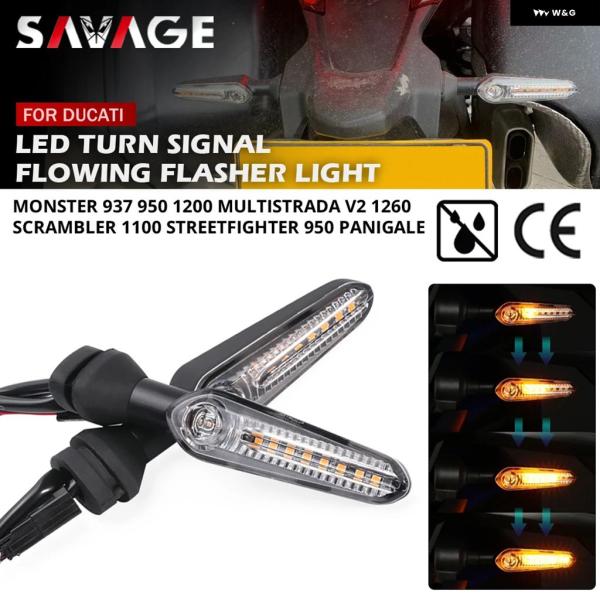 LEDウインカー フローティングライト ドゥカティ MONSTER 950 937 1200 SCRAMBLER PANIGALE HYPERMOTARD MULTISTRADA V2 オートバイ フラッシャー カスタム パーツ アクセサリ...